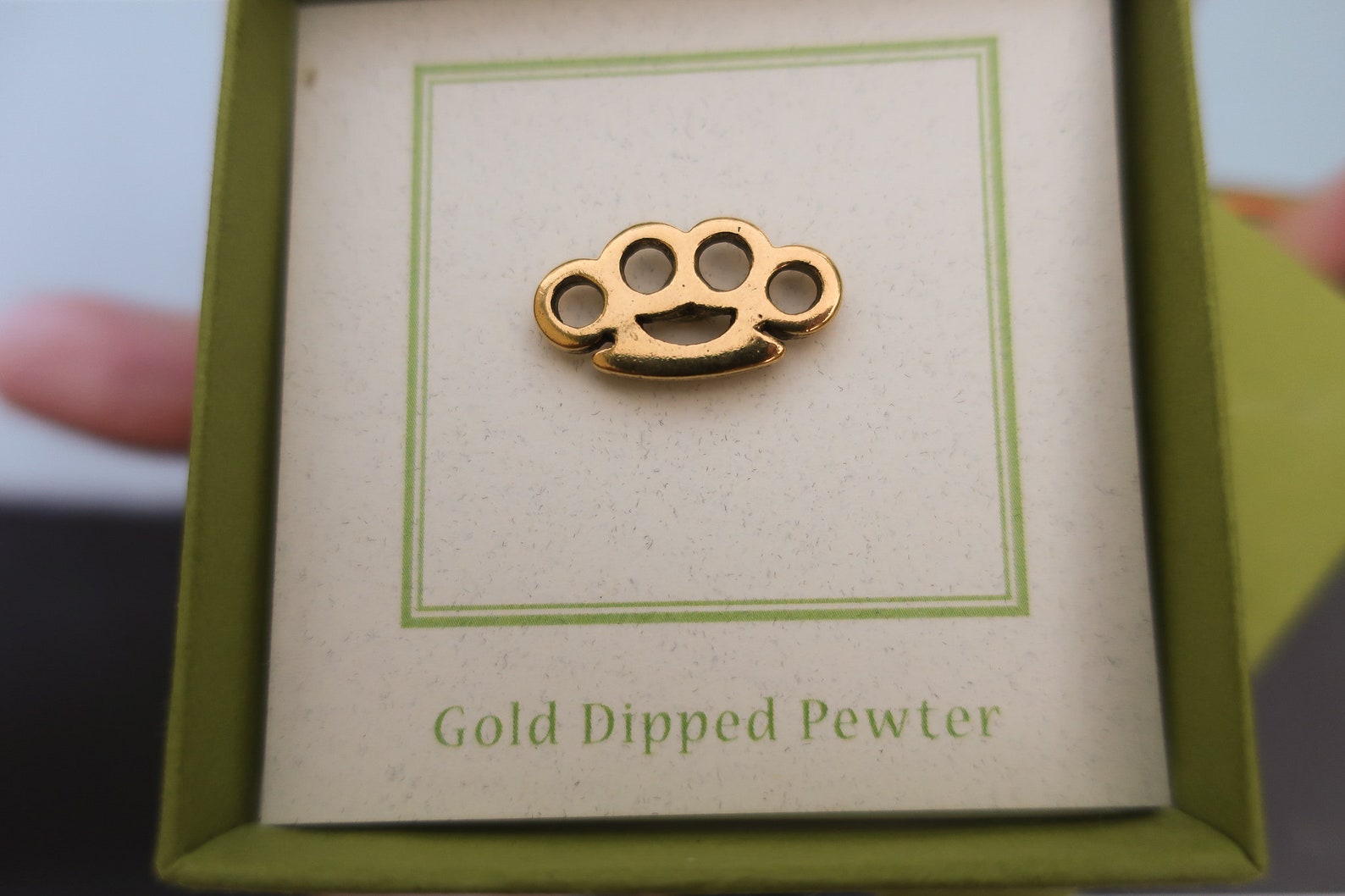 Brass Knuckles Lapel Pin in Gold-cc525g - Etsy