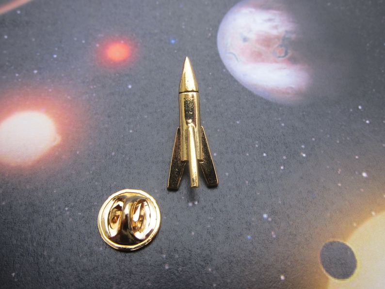 Gold Rocket Lapel Pin- CC212G- Missile, Spacecraft, Aircraft, and ...