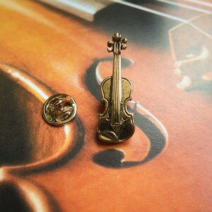 Violin Gold Dipped Pewter Lapel Pin- CC135G- Violin, Music, Music ...