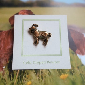 Goat Gold Dipped Pewter Lapel Pin- CC639G- Goat, Farm, Farming, G.O.A.T ...