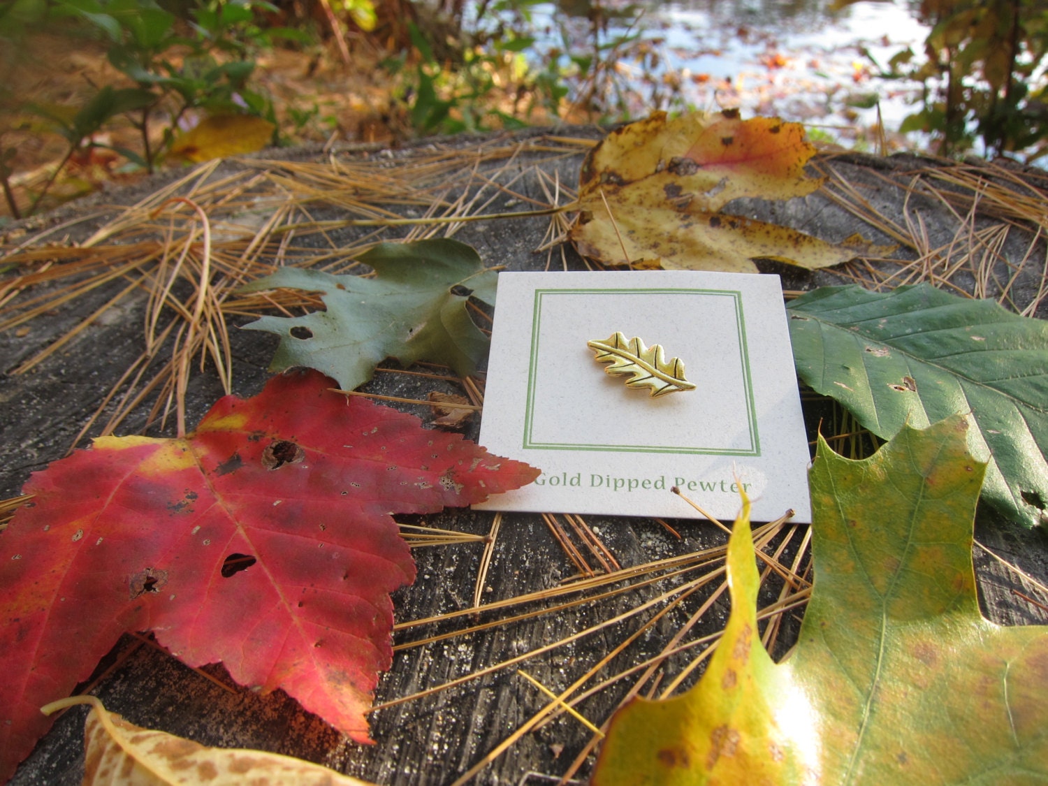 Gold Oak Leaf Lapel Pin CC485G Nature Hiking Tree and - Etsy