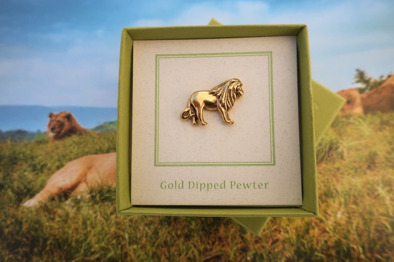 Lion Lapel Pin Cc247g-safari and Zoo Animal Pins - Etsy
