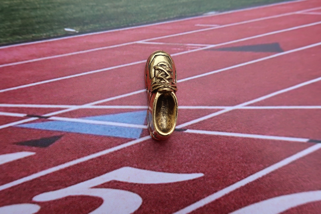 Sneaker Gold Dipped Pewter Lapel Pin - CC224G- Running and Marathon ...