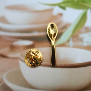 Spoon Gold Dipped Pewter Lapel Pin - CC116G- Kitchen, Cooking, Culinary ...