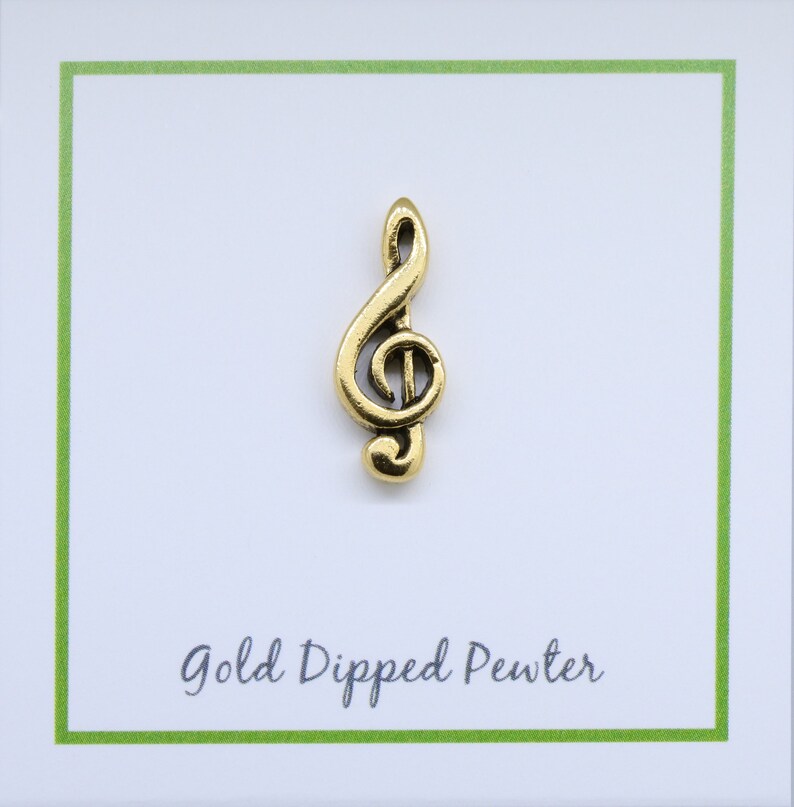G-clef Gold Dipped Pewter Lapel Pin CC333G Music Pins Music - Etsy