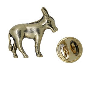 Donkey Gold Dipped Pewter Lapel Pin-cc453g- Farm Animals, Donkey ...
