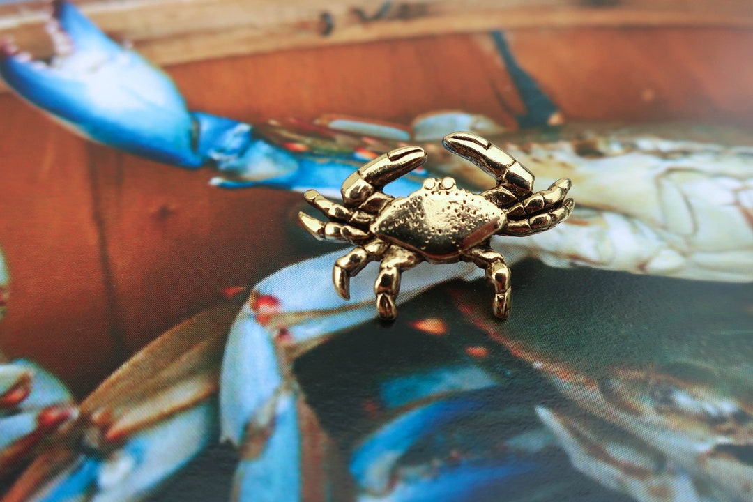 Blue Crab Gold Lapel Pin- CC707G- Shellfish, Fisheries, Crabs, and ...