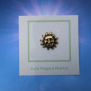 Gold Sunface Lapel Pin- CC393G- Sunface, Solstice, Sun, and Sunshine ...