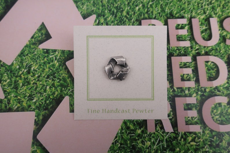 Recycle Pewter Lapel Pin- CC644- Recycle, Environment, 3 R's, Reduce ...