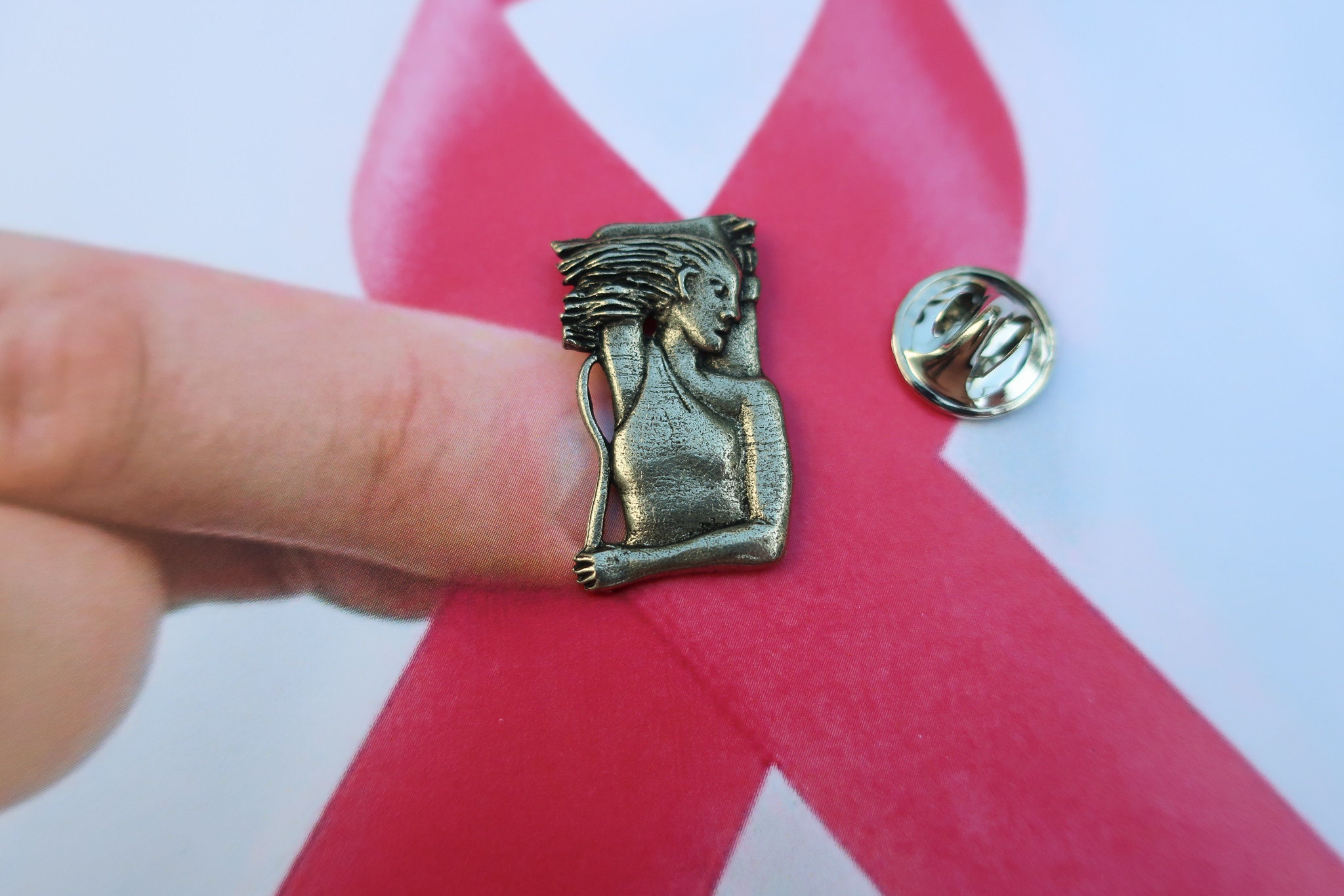 Breast Cancer Awareness Pewter Lapel Pin CC440 Breast - Etsy