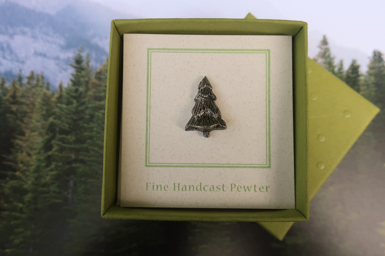 Evergreen Tree Pewter Lapel Pin- CC473- Evergreens, Pines, Tree ...