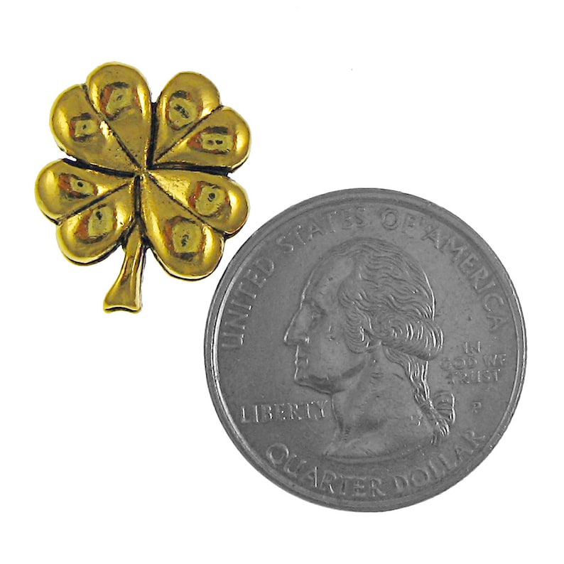 Gold Four Leaf Clover Lapel Pin-CC422G Good Luck Charm Luck | Etsy