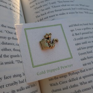Bookworm Gold Dipped Pewter Lapel Pin- CC445G- Reading, Literature, and ...