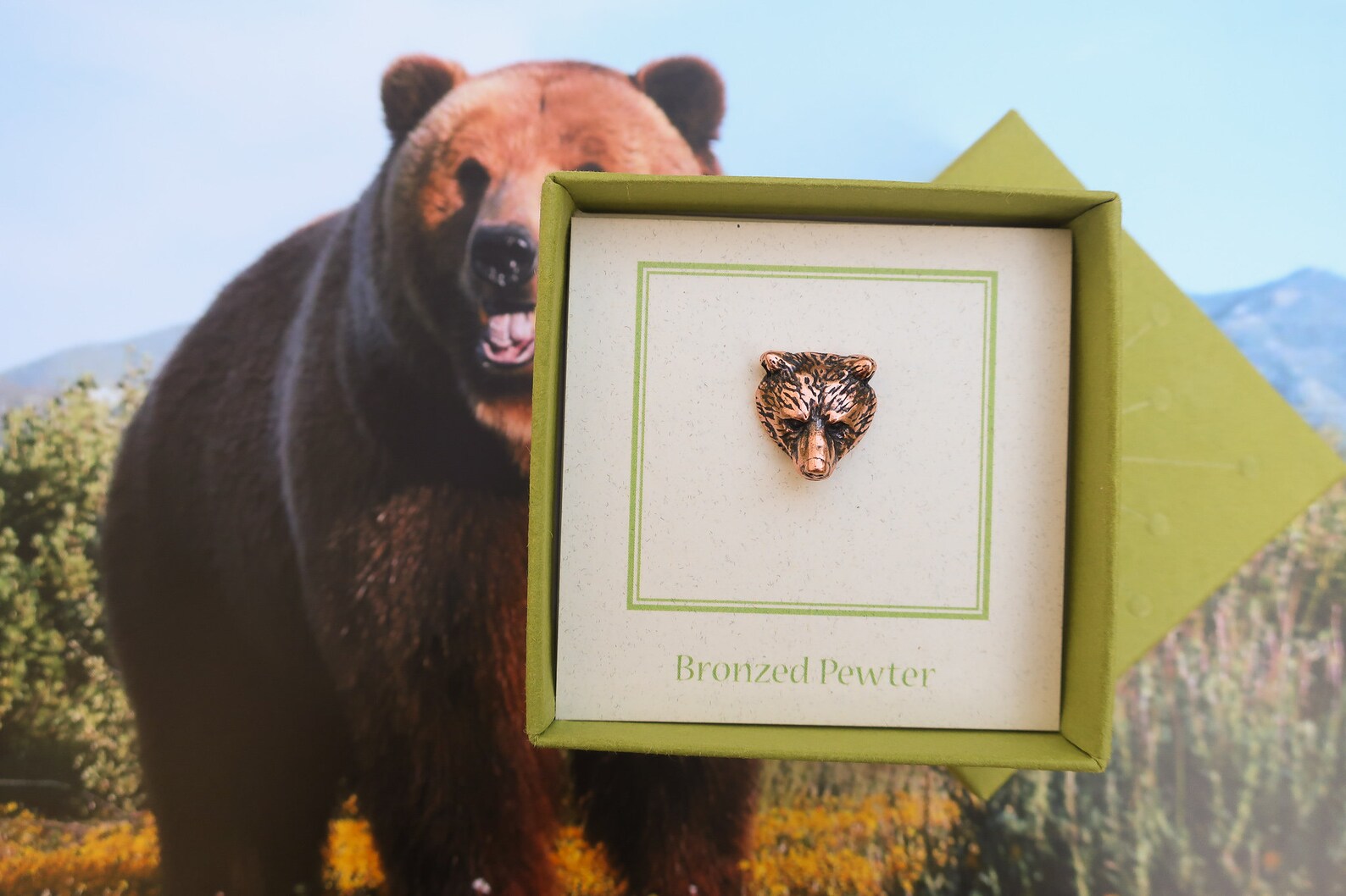 Bear Head Copper Dipped Pewter Lapel Pin CC542C Bears - Etsy