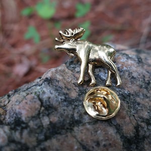 Moose Gold Dipped Pewter Lapel Pin - CC131G- Moose, Elk, Nature ...