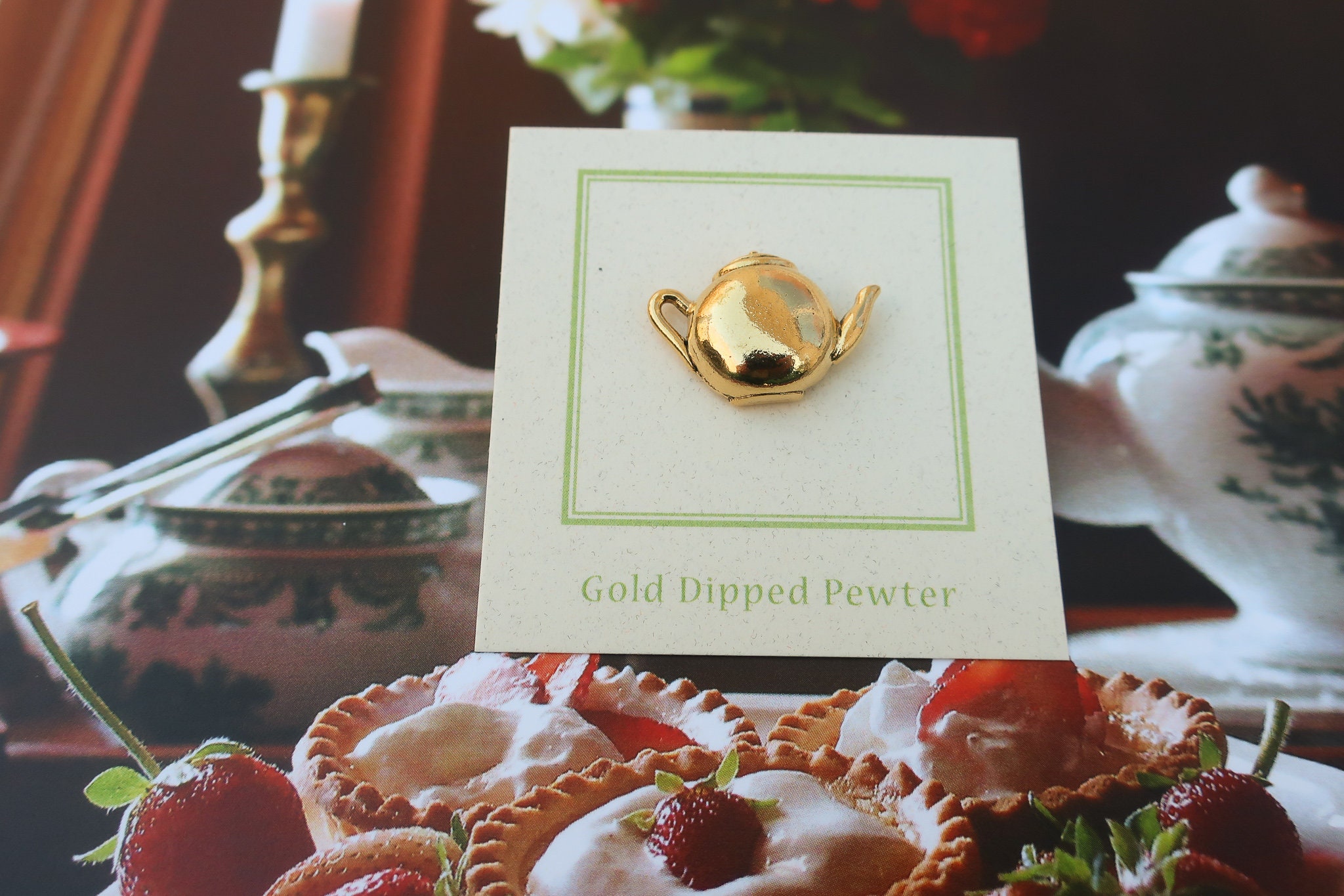 Gold Teapot Lapel Pin- CC146G- Tea, Tea Time, Tea Party Favors, and ...