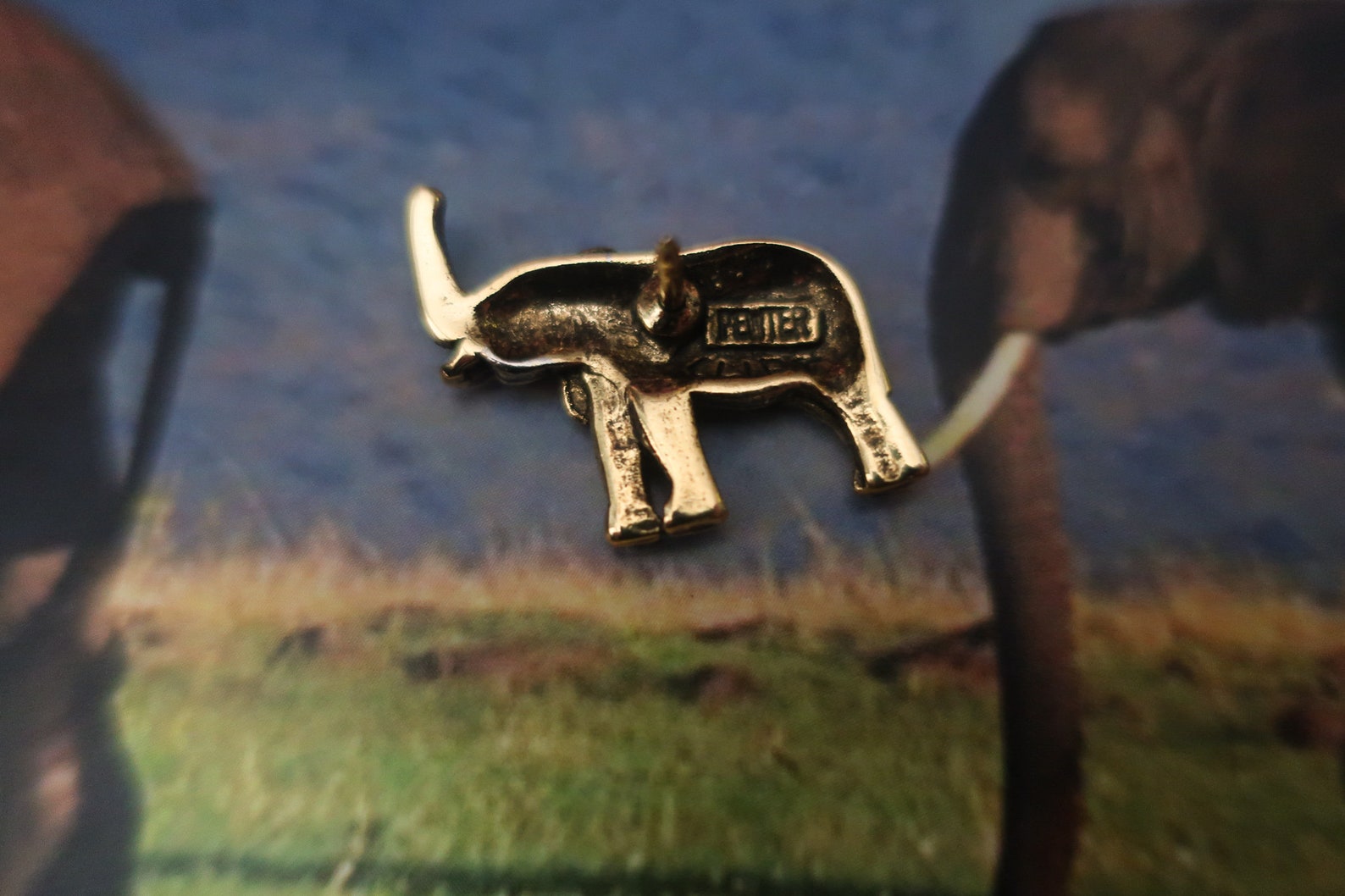 Elephant Gold Dipped Pewter Lapel Pin CC248G Elephant | Etsy