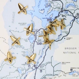 Kayak Map Pins- Set of 10- Silver or Gold Finish- MP104- Pinpoint Your ...