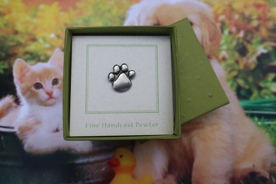 Paw Print Lapel Pin - CC269- Pins for Pet Lovers- Dog Paw Pin- Cat Paw ...