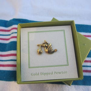 Gold Stork Lapel Pin- CC552G- Baby, Baby Shower and Labor and Delivery ...