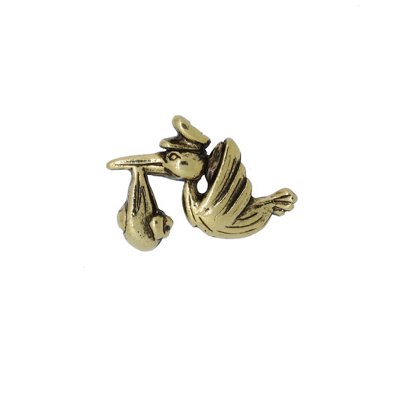 Gold Stork Lapel Pin CC552G Baby Baby Shower and Labor and - Etsy