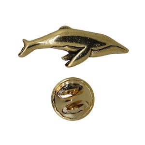 Humpback Whale Gold Dipped Pewter Lapel Pin- CC588G- Humpback Whale ...