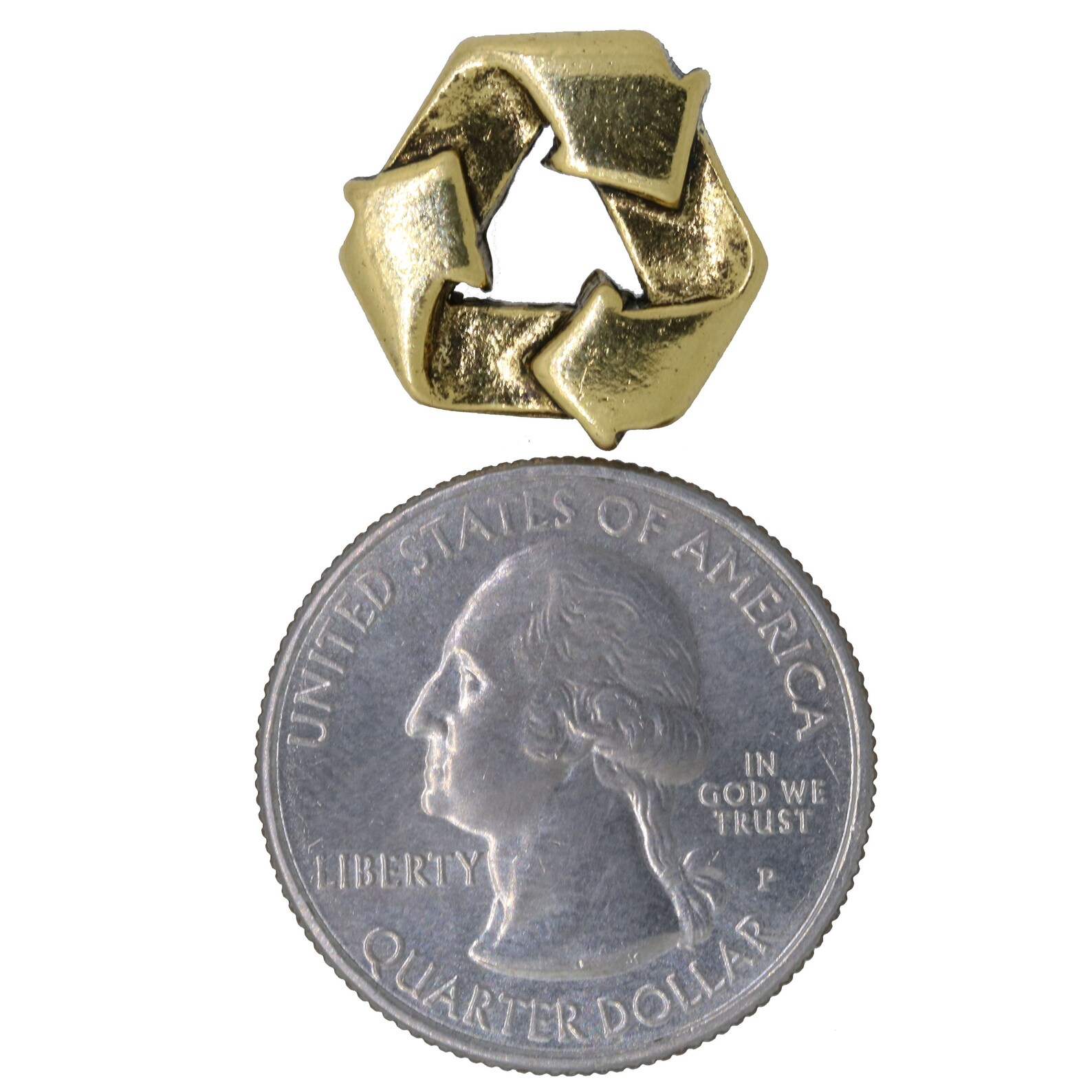 Recycle Gold Dipped Pewter Lapel Pin- CC644G- Recycle, Environment, 3 R ...