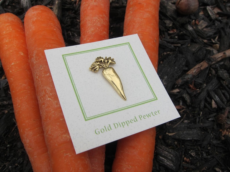 Gold Carrot Lapel Pin-cc312g Vegetable and Veggie Pins in the - Etsy