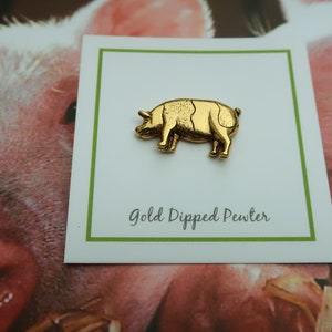 Pig Gold Dipped Pewter Lapel Pin- CC102G- 4H, Livestock, Farm, Piglets ...