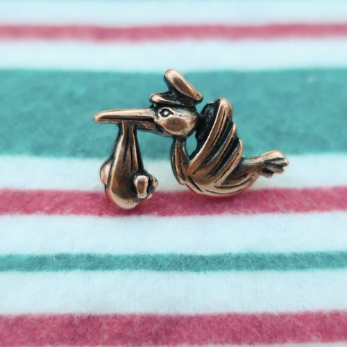 Gold Stork Lapel Pin CC552G Baby Baby Shower and Labor and - Etsy
