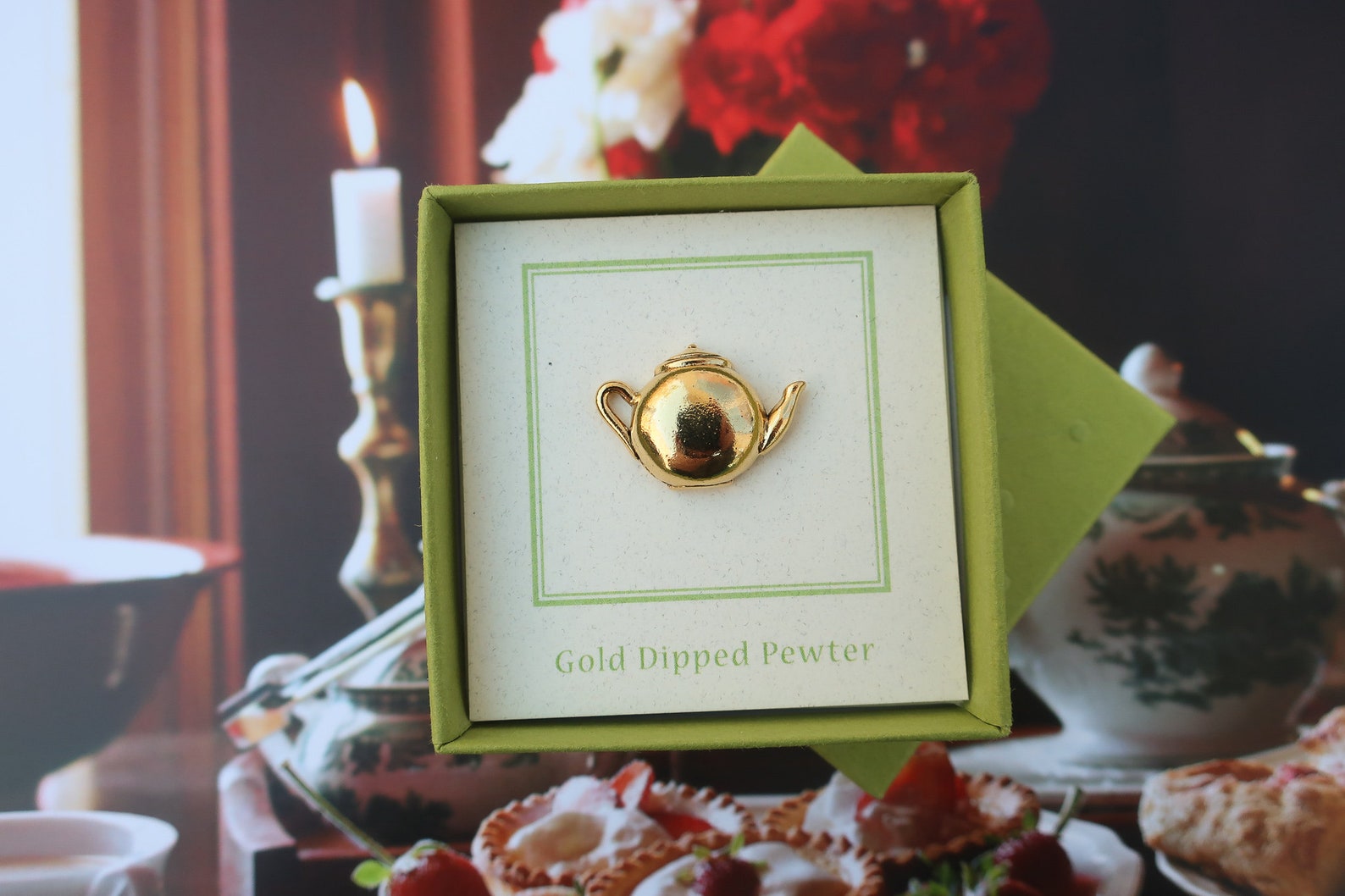 Gold Teapot Lapel Pin- CC146G- Tea, Tea Time, Tea Party Favors, and ...