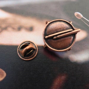 Drum With Drumsticks Copper Lapel Pin-cc339c- Drum, Instruments ...