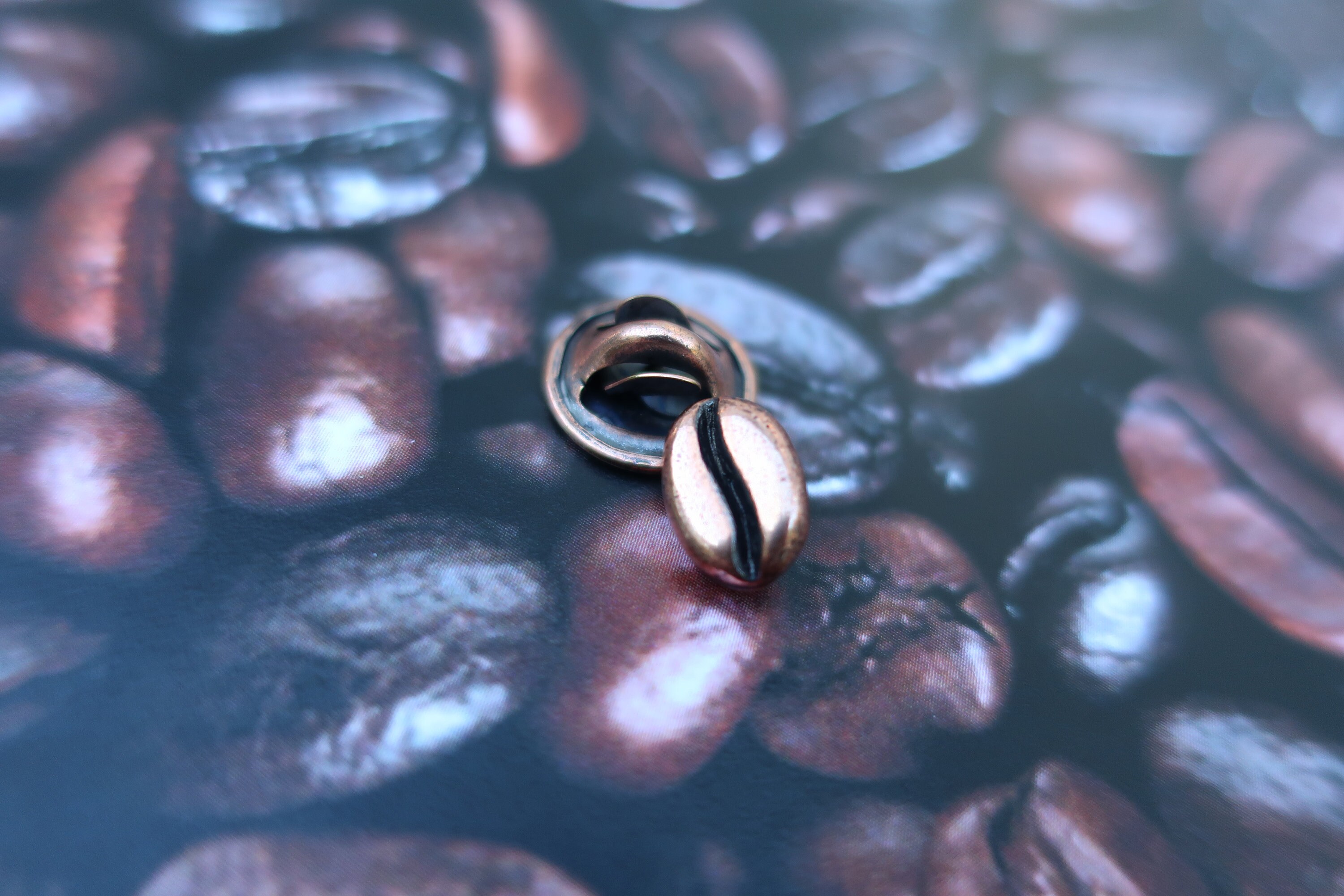 Copper Coffee Bean Lapel Pin CC244C Coffee Addict Coffee | Etsy