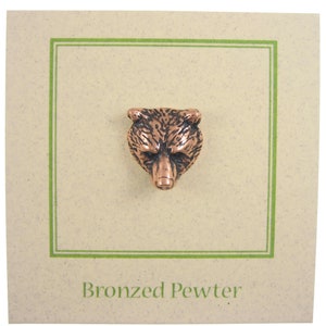 Bear Head Copper Dipped Pewter Lapel Pin- CC542C- Bears, Wildlife, Zoo ...