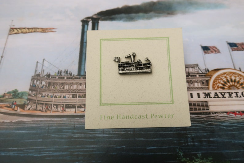 Steamboat Lapel Pin CC378 Steamboat Boat Steam Power SS | Etsy