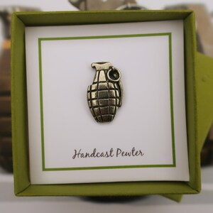 Grenade Pewter Lapel Pin- CC660- Explosives, Weapons, Bombs, War, WWI ...
