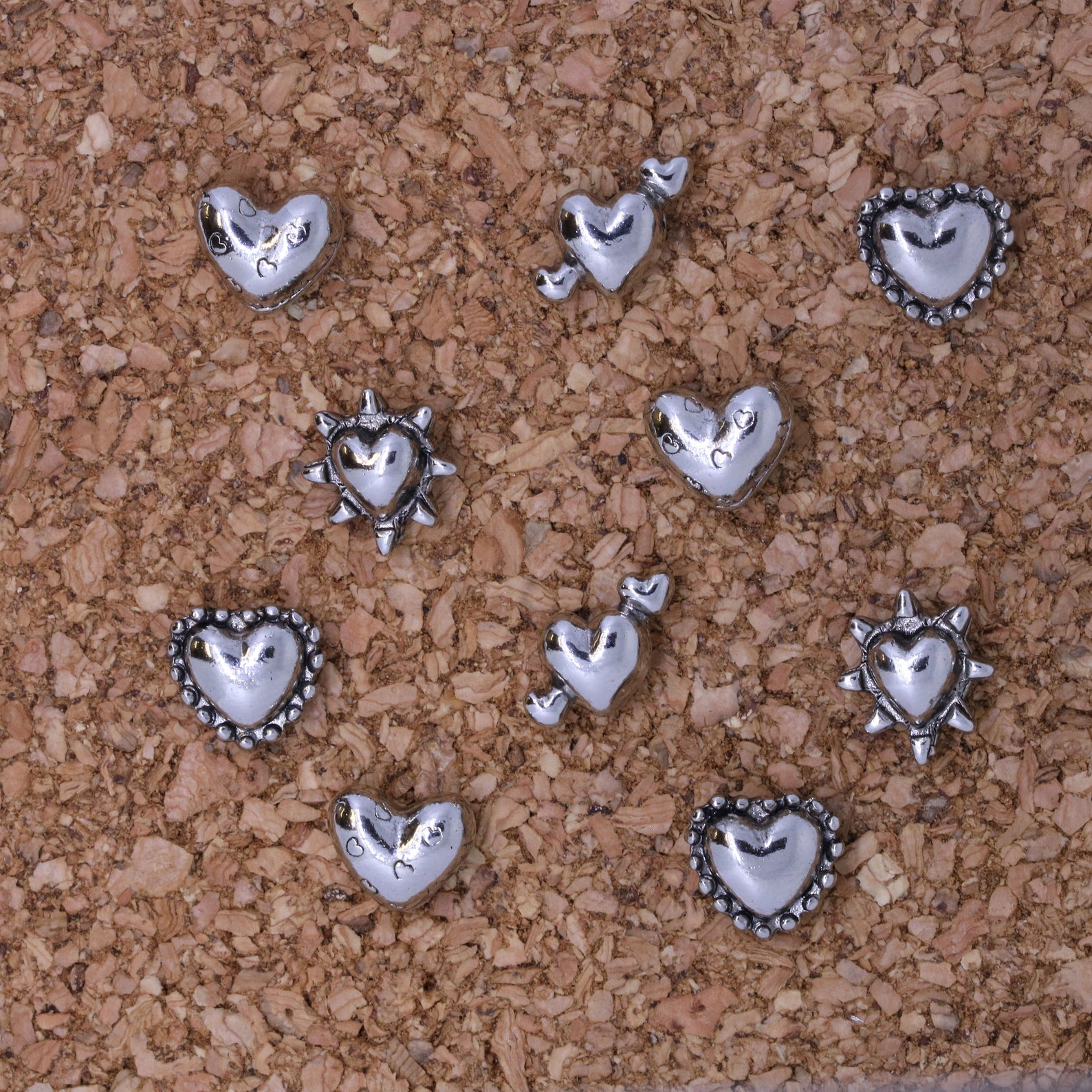Heart Pushpin Set PN123 Home Office Hearts - Etsy