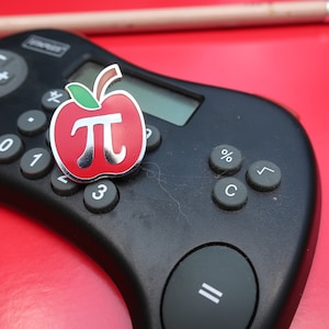 Apple Pi Enamel Lapel Pin- EP115- Pi, Math, Pi Day, and Math Teacher ...