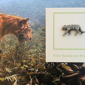 Tiger Pewter Lapel Pin- CC469- Tiger, Wildlife, Zoo, and Animal Pins - Etsy