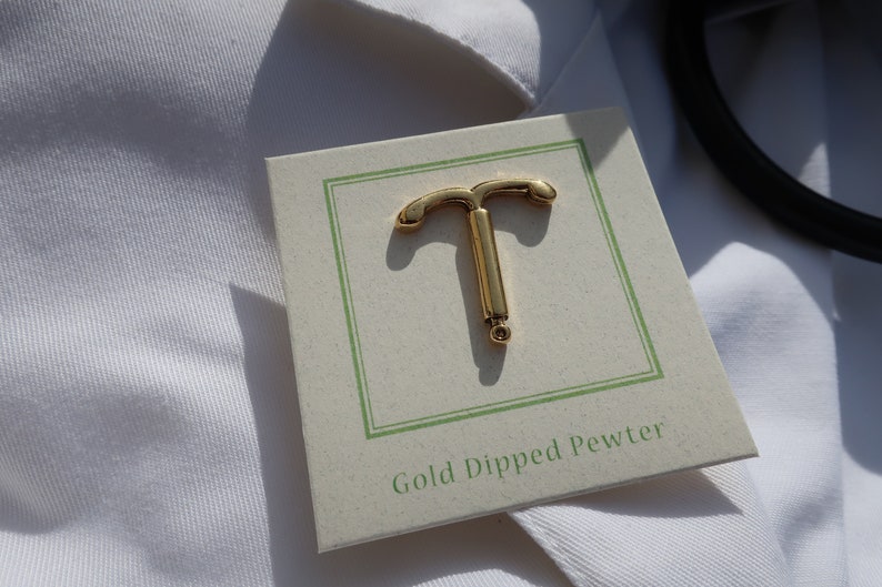 Gold IUD Lapel Pin- CC636G- Intrauterine Device, Contraception, Birth ...