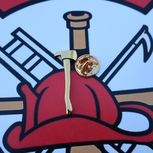 Fireman's Axe Gold Dipped Pewter Lapel Pin- CC462G- Firefighter, Rescue ...