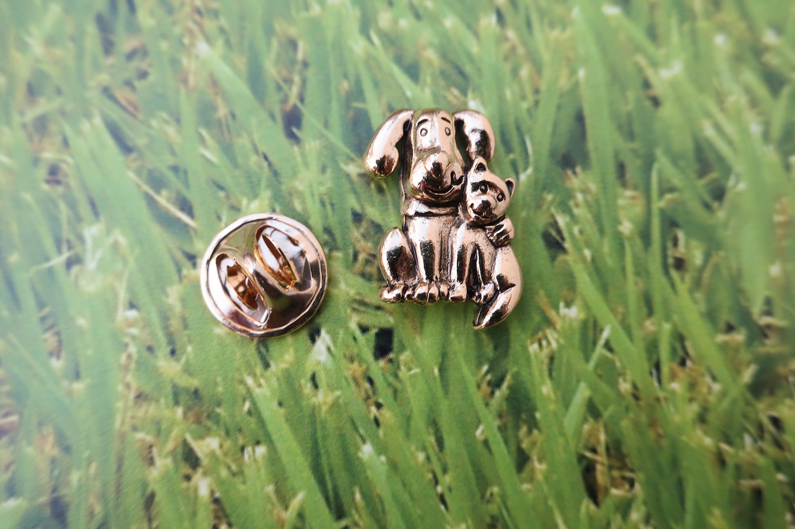 Dog and Cat Gold Dipped Pewter Lapel Pin CC382G Pet Pet | Etsy