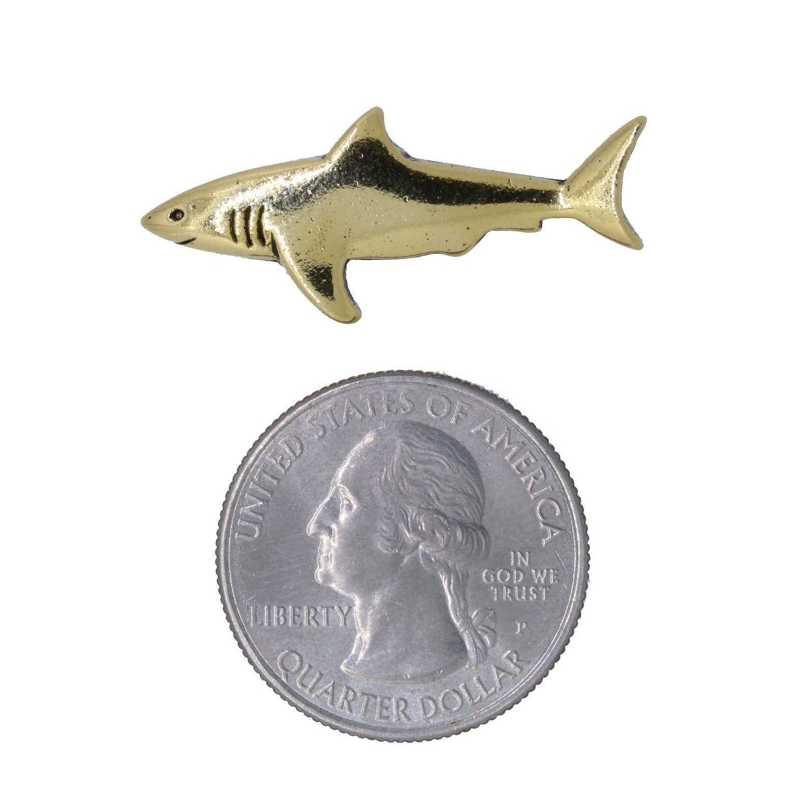 Shark Gold Dipped Pewter Lapel Pin CC590G Shark Week - Etsy