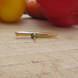 Gold Chef Knife Lapel Pin- CC195G- Kitchen and Culinary Pins and Gifts ...
