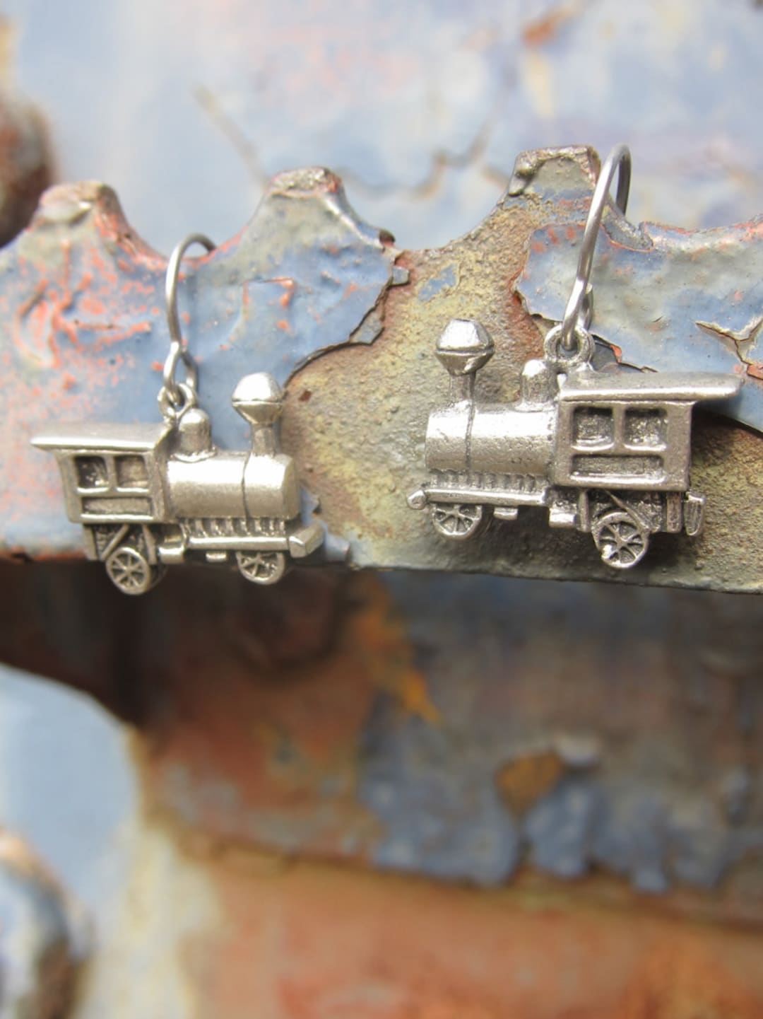 Pewter Train Earrings - Locomotives, Trains, and Engine Jewelry for the ...
