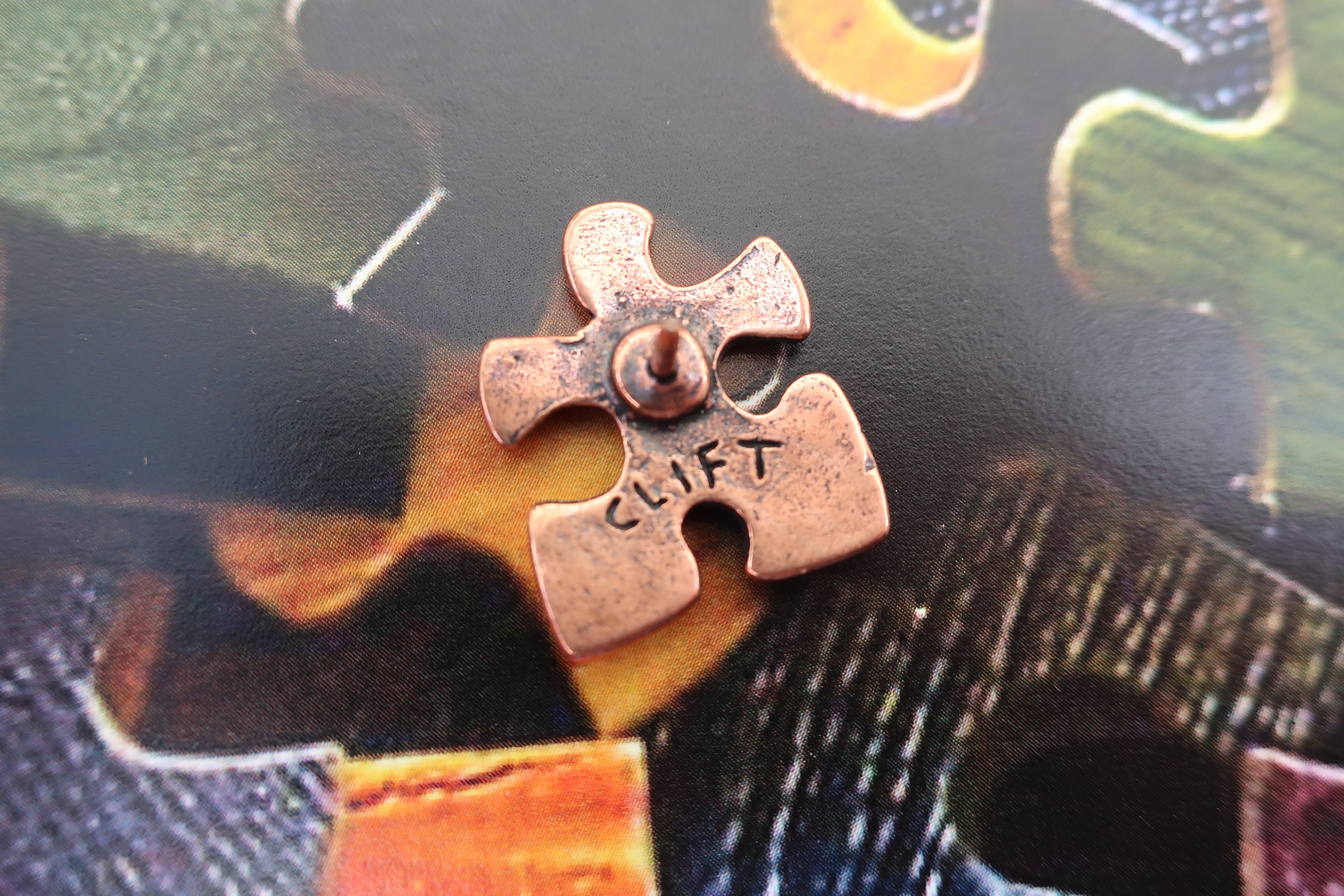 Copper Puzzle Piece Lapel Pin CC372C Essential Piece Jigsaw | Etsy