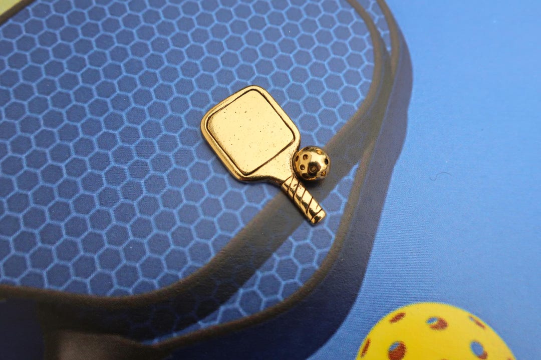 Pickleball Gold Lapel Pin- CC726G- Pickleball, Racquet, and Sport Lapel ...