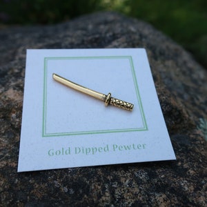 Gold Samurai Sword Lapel Pin- CC511G- Katana, Japanese Swords, Feudal ...