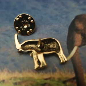 Elephant Gold Dipped Pewter Lapel Pin- CC248G- Elephant, Savannah, Asia ...