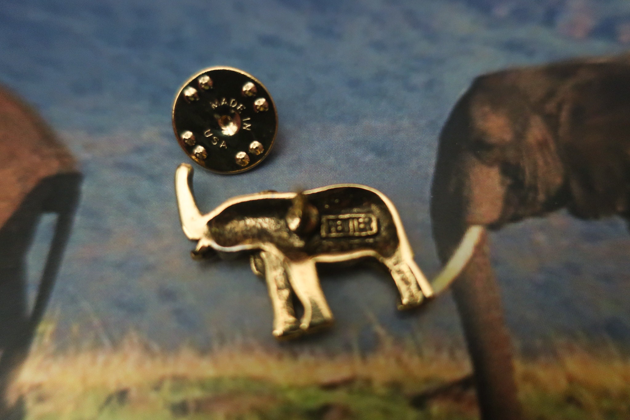 Elephant Gold Dipped Pewter Lapel Pin CC248G Elephant | Etsy